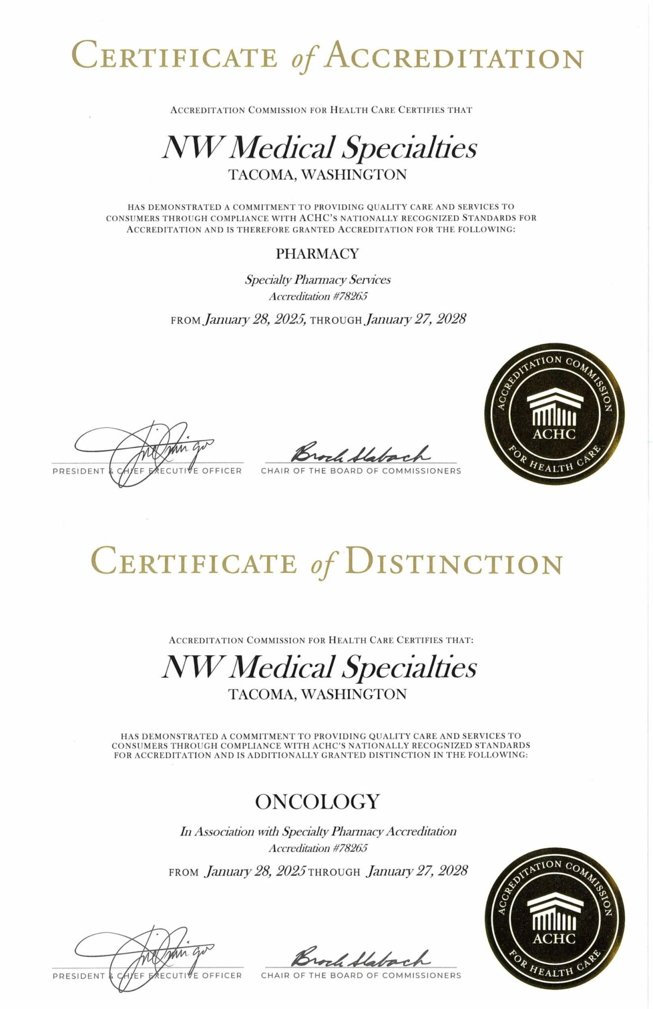 Northwest Medical Specialties Earns ACHC Accreditation for Specialty ...